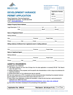 Fillable Online 2014-Development Variance Permit Application.docx Fax Email Print - pdfFiller