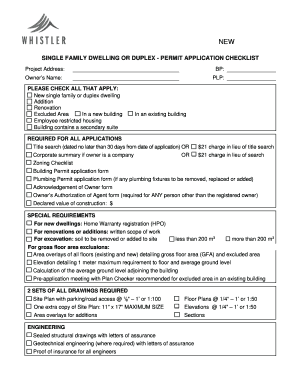 Fillable Online single family dwelling or duplex - permit application ...