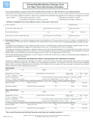 Fillable Online Ownership/Beneficiary Change Form Fax Email Print ...