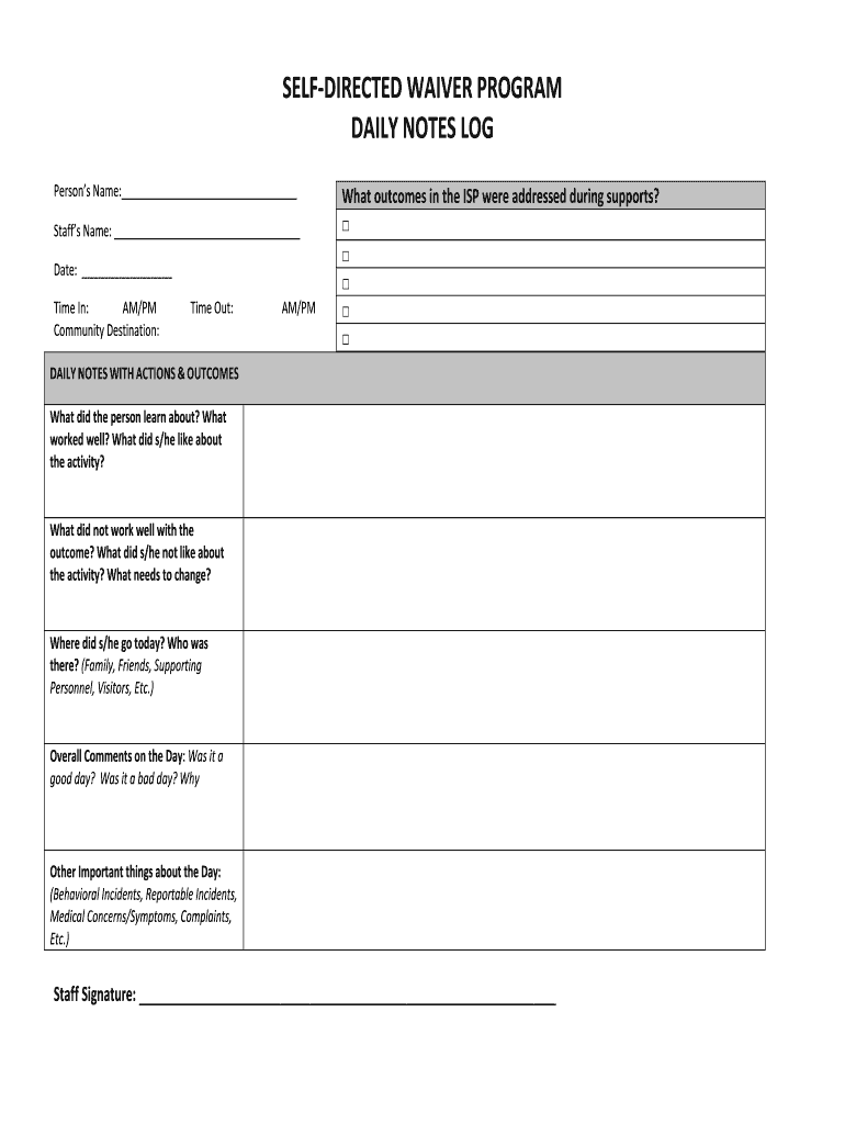 Fillable Online Daily Shift Note Fax Email Print - pdfFiller