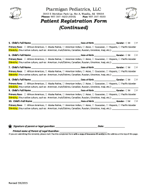 Fillable Online 2-NEW PATIENT REGISTRATION Rev'd 7-6-15 Con'd Fax Email Print - pdfFiller