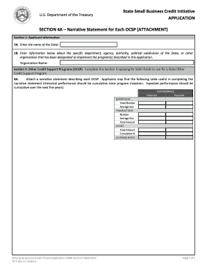 Fillable Online treasury State Small Business Credit Initiative ...