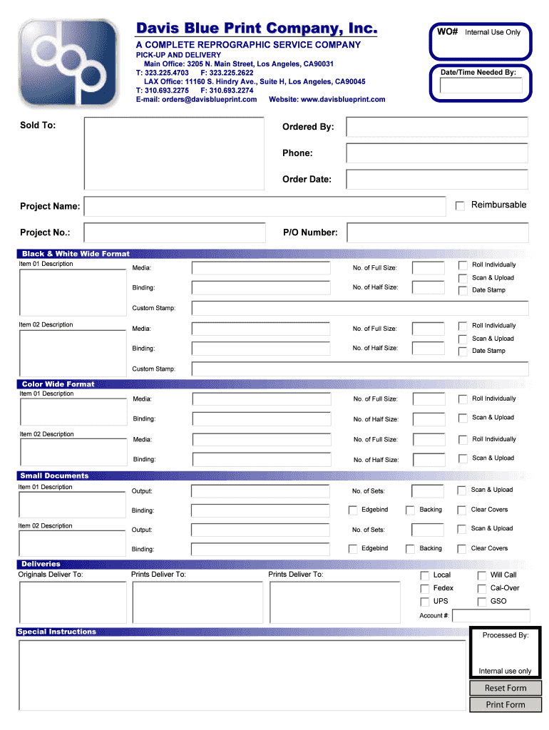 Fillable Online davisblueprint Davis Blue Print Company, Inc Fax Email ...