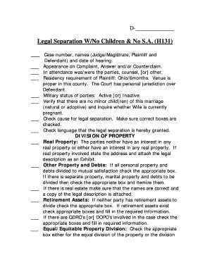 Fillable Online domestic cuyahogacounty Legal Separation W/No Children ...