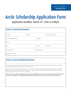 Fillable Online mi mun Students on Ice Application Form 2016 ...