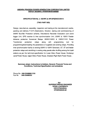 Fillable Online apgenco gov MOD.busbar2.spec.doc - apgenco gov Fax Email Print - pdfFiller