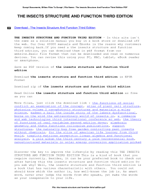 Fillable Online vps97912 vps ovh The Insects Structure And Function Third Edition. The Insects ...