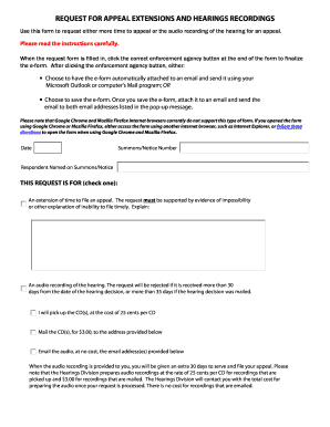 Fillable Online nyc REQUEST FOR APPEAL EXTENSIONS AND HEARINGS ...