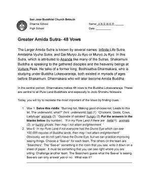 Fillable Online Greater Amida Sutra 48 Vows - BCADharmaSchool Fax Email ...