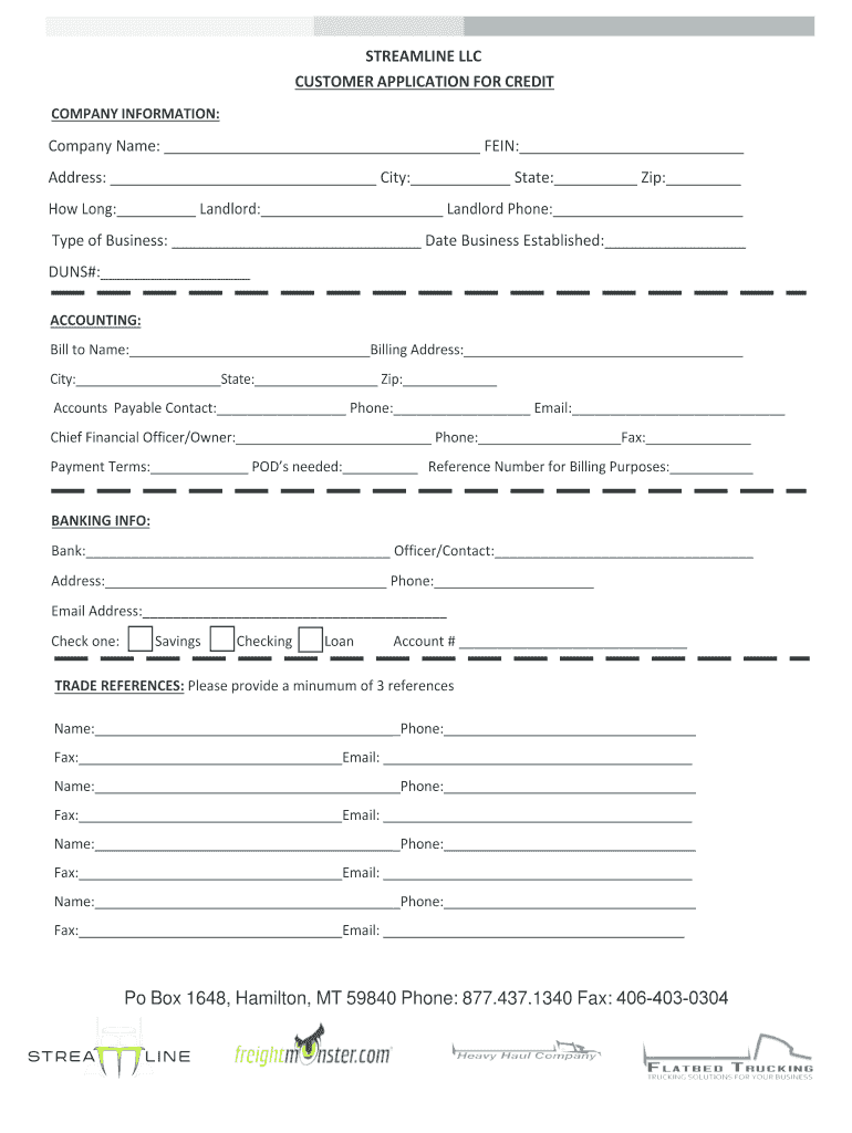 Fillable Online STREAMLINE LLC Fax Email Print - pdfFiller