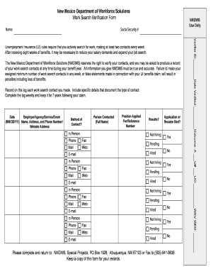 Fillable Online dws state nm New Mexico Department of Workforce ...