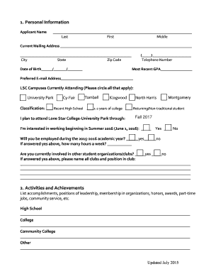 Fillable Online lonestar Complete application - Lone Star College Fax ...