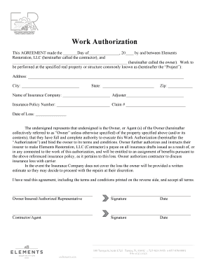 Fillable Online Work Authorization - ER.docx Fax Email Print - pdfFiller