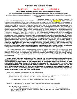 Fillable Online Affidavit and Judicial Notice Fax Email Print - pdfFiller