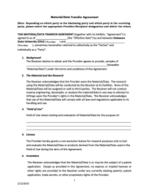 Fillable Online desu Material/Data Transfer Agreement Fax Email Print ...