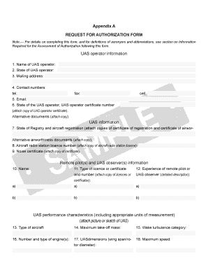 Fillable Online www4 icao UAS operator information UAS information ...