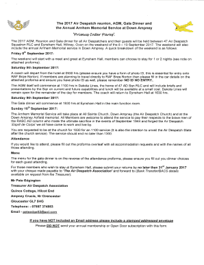 Fillable Online air-despatch co Reunion 2017 Application Form - The Air ...