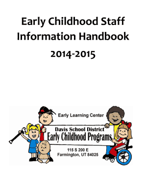 Fillable Online Early Childhood Staff Information Handbook 2014-2015 ...