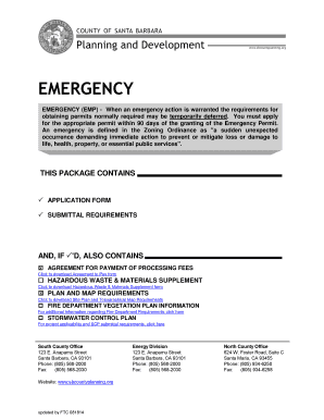 Fillable Online sbcountyplanning Emergency Permit Fax Email Print ...