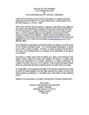 Fillable Online NOTICE OF THE PASSING Fax Email Print - pdfFiller