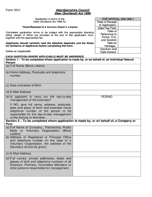 Fillable Online aberdeenshire gov Form BH/1 - aberdeenshire gov Fax Email Print - pdfFiller