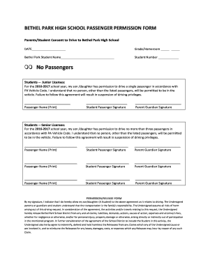 Fillable Online bpsd PASSENGER PERMISSION FORM - bpsd.org Fax Email ...