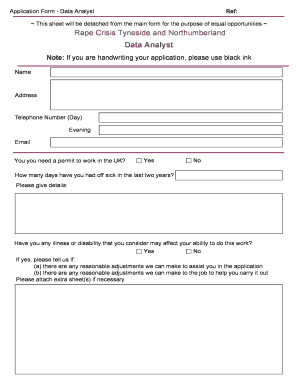 Fillable Online rctn org Application Form - Data Analyst - Rape Crisis ...