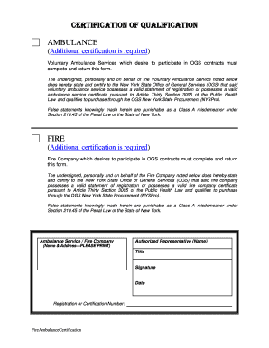 Fillable Online CERTIFICATION OF QUALIFICATION Fax Email Print - pdfFiller