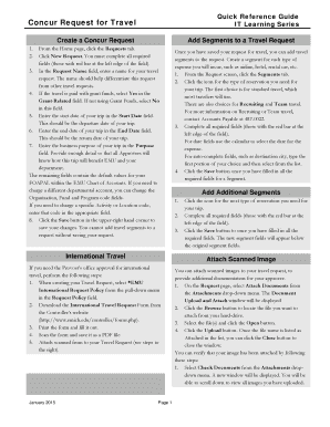 Fillable Online Concur Request for Travel Fax Email Print - pdfFiller