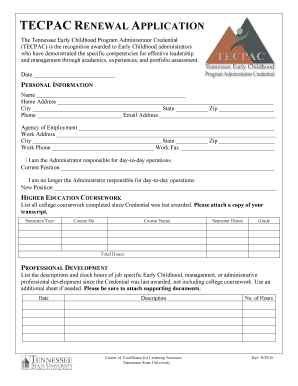 Fillable Online tecta TECPAC Renewal Application - tecta.info Fax Email ...