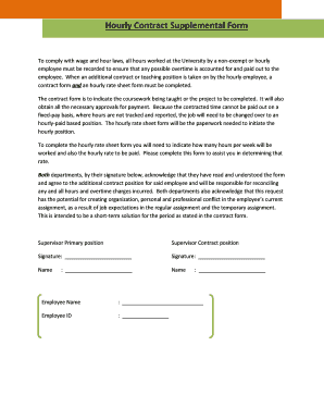 Fillable Online andrews Hourly Contract Supplemental Form Fax Email ...