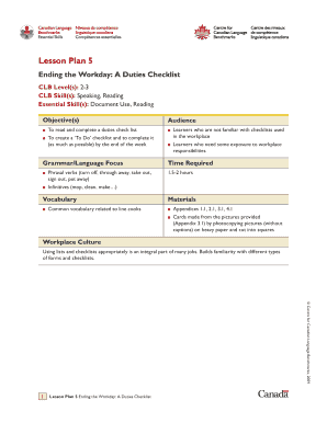 Fillable Online Ending the Workday: A Duties Checklist Fax Email Print ...