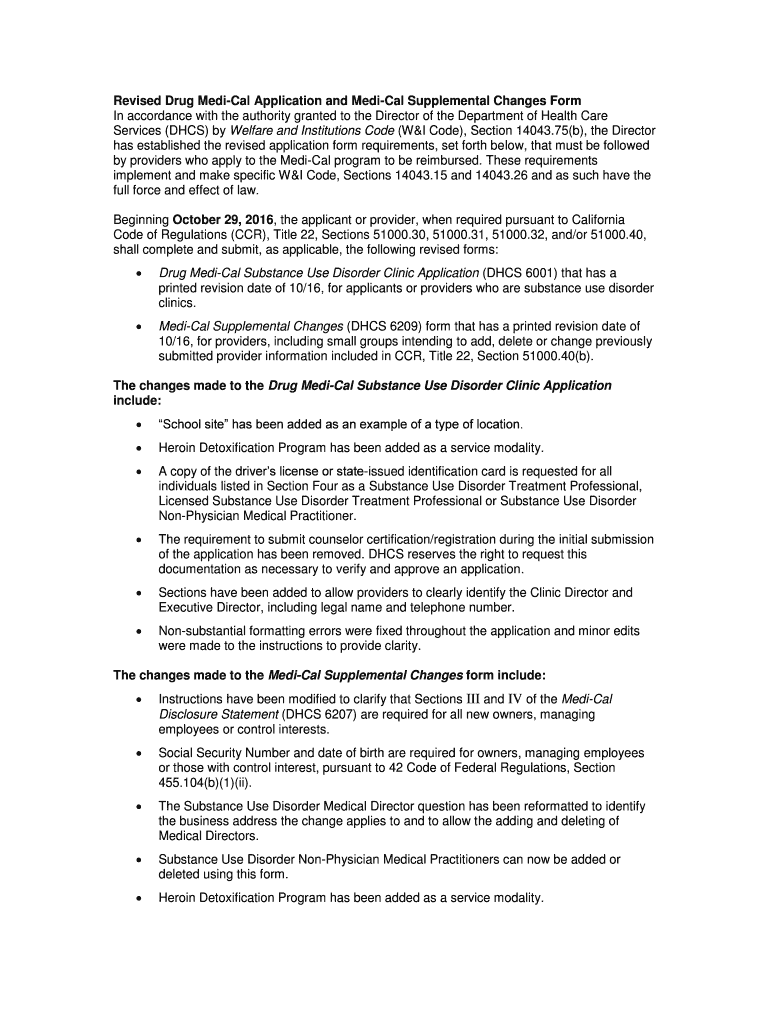 Fillable Online files medi-cal ca Revised Drug Medi-Cal Application and ...