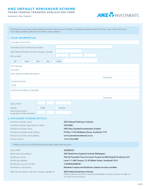Fillable Online anz co Bring your Australian super home - ANZ - anz co ...