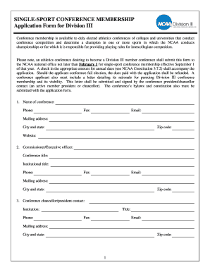 Fillable Online ncaa NCAA Division III Conference Membership Guidelines ...