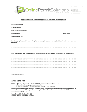Fillable Online OPS Variation Application Form - Online Permit ...