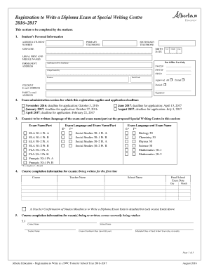 Fillable Online education alberta picture as pdf Registration to Write ...