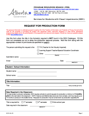 Fillable Online education alberta request for production form - Alberta Education Fax Email ...