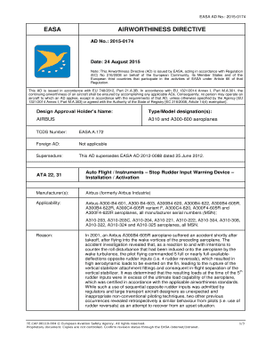 Fillable Online EASA Form 110 - AD Template - Europa Fax Email Print ...