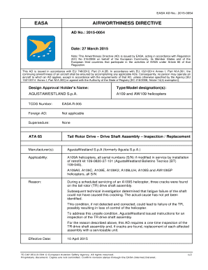 Fillable Online EASA Form 110 - AD Template - Europa Fax Email Print ...