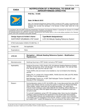 Fillable Online EASA Form 110 - AD Template - Europa Fax Email Print ...
