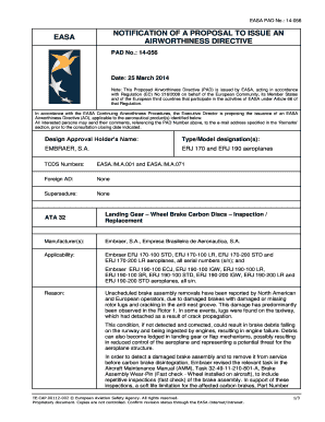 Fillable Online EASA Form 110 - AD Template - Europa Fax Email Print ...