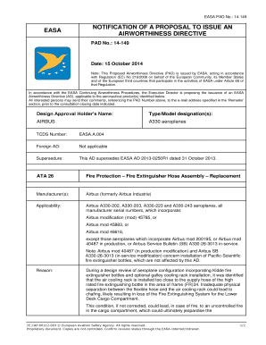 Fillable Online EASA Form 110 - AD Template - Europa Fax Email Print ...