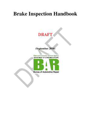Fillable Online bar ca Bureau of Automotive Repair - Brake Inspection ...