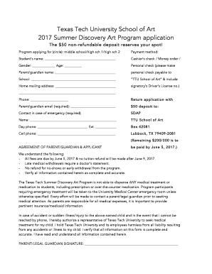 Fillable Online depts ttu Texas Tech University School of Art - depts ...