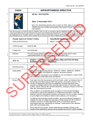Fillable Online EASA Form 110 - AD Template - Europa Fax Email Print ...
