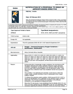 Fillable Online EASA Form 112 - (N)PAD Template - Europa Fax Email ...