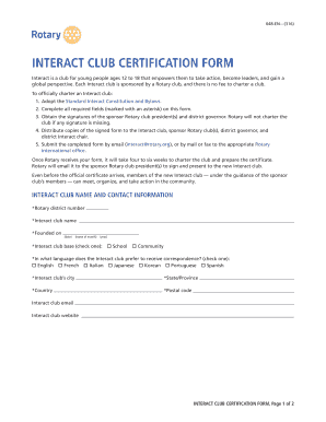 Fillable Online rotary Interact Club Certification Form - Rotary Fax ...