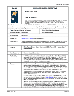 Fillable Online EASA Form 111 - Emergency AD Template - Europa Fax ...