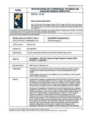 Fillable Online EASA Form 111 - Emergency AD Template - Europa Fax ...